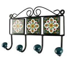 Floral Painted Hooks - decorative key hooks - personalized bridal hanger - cubicle coat hanger ...